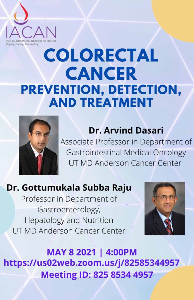 Webinar on Colorectal Cancer by Dr. Arvind Dasari and Dr. Gottumukka ...